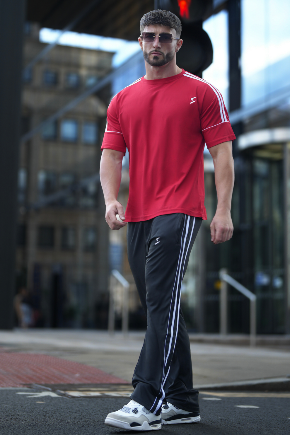 Spd Red Stripe Oversize Tracksuit – Speed Store
